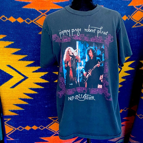 Hanes | Shirts | Vtg 995 No Quarter Tour Jimmy Page Robert Plant Merch ...